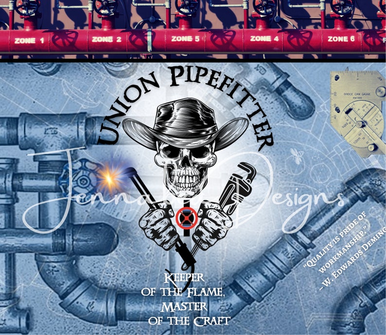 Union Pipefitter 20 Oz Skinny Straight Tumbler Wrap-png-digital ...