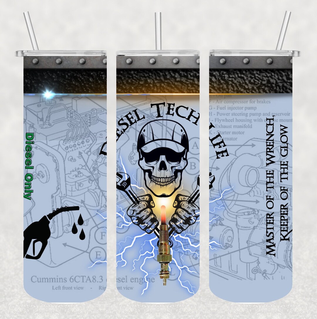 Diesel Tech Mechanic Wrap-sublimation-png- 20 Oz Skinny Straight ...