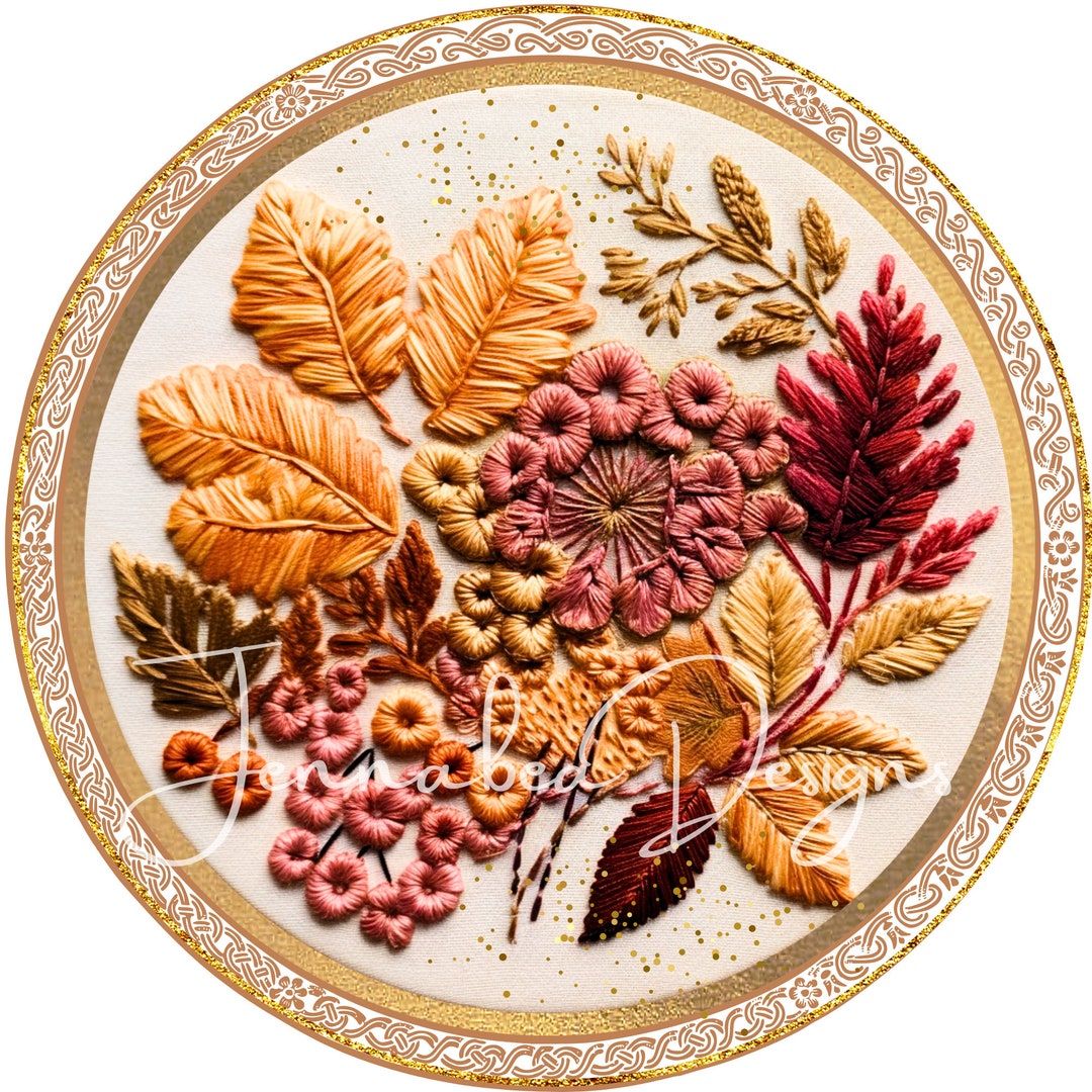 Fall Threads, Faux Embroidery, 3D, Fall Design, Seasonal, Sublimation ...