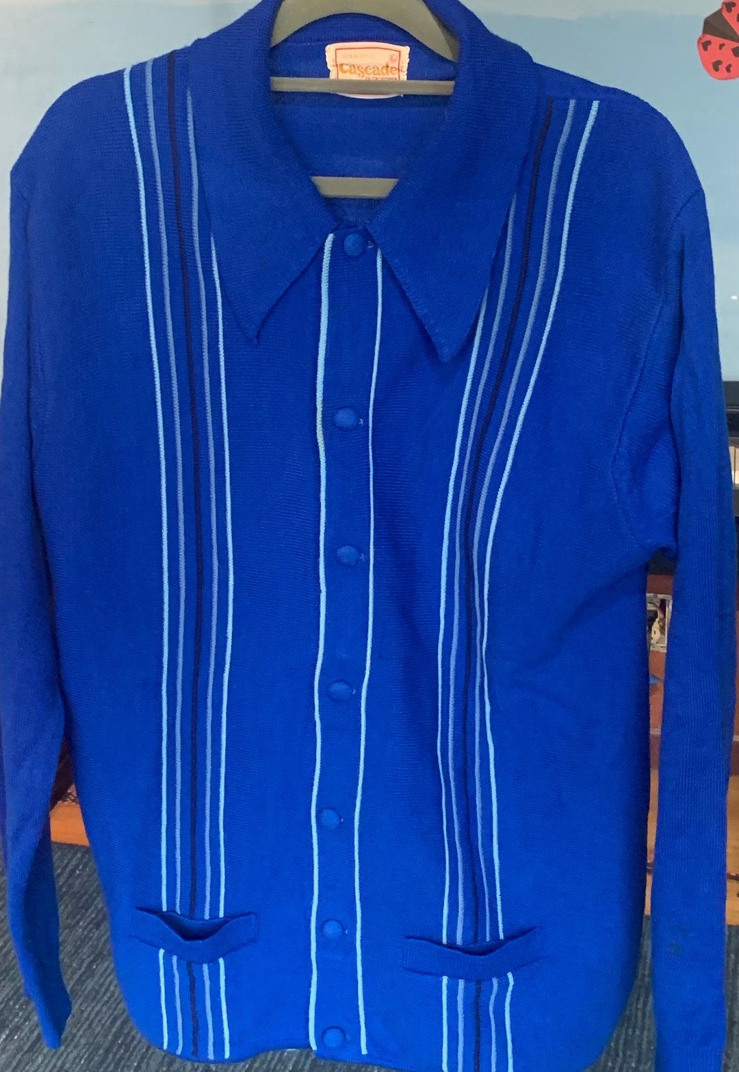 1960s Multicolored Cascade Shirt Sweater - Etsy