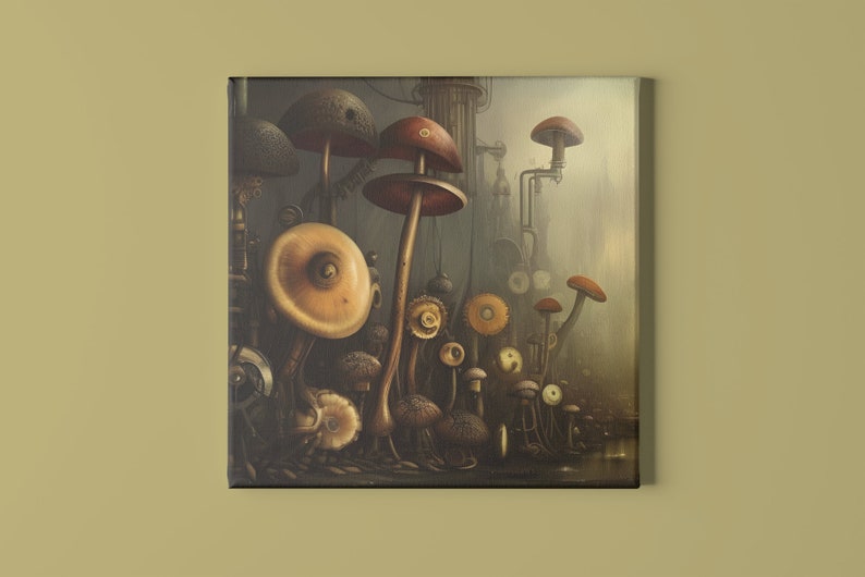 Steampunk Mushroom Downloadable Digital Print Trippy Organic ...