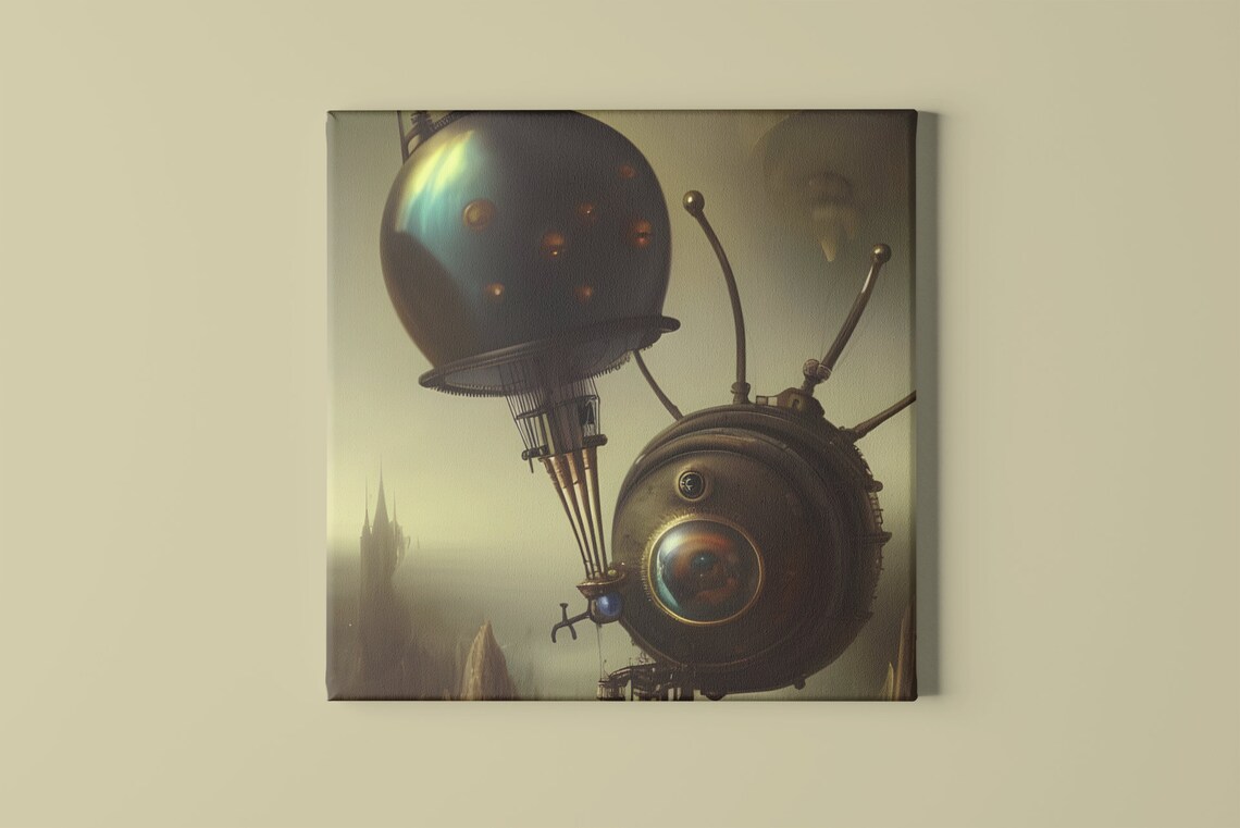 Steampunk Mushroom Downloadable Digital Print Surreal Art Trippy ...