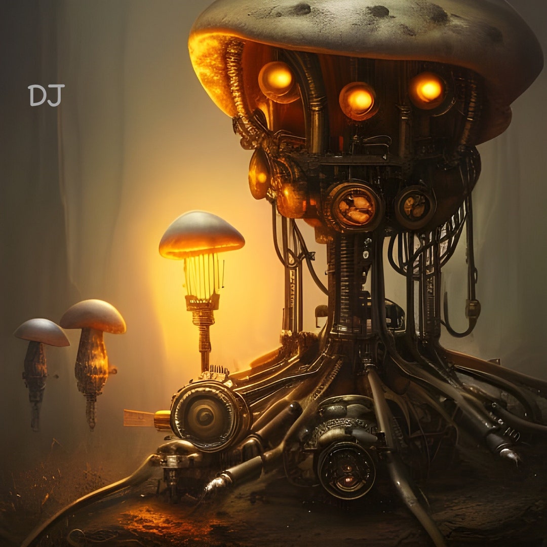 Steampunk Mushroom Downloadable Digital Print Trippy Organic ...
