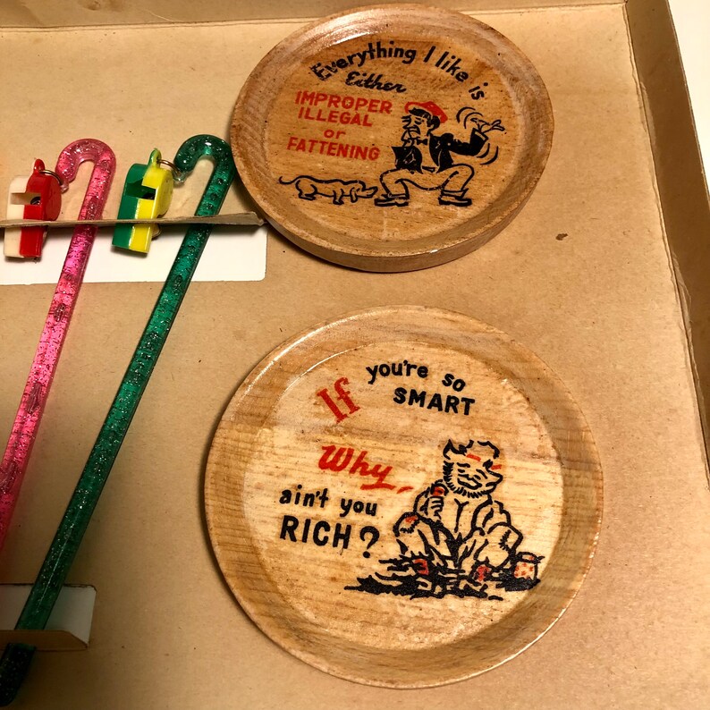 Vintage Whistle for Your Drink, Comic Bar Set Whizzle Sticks With ...