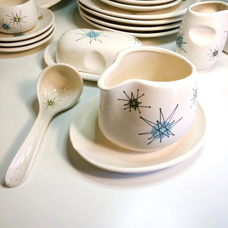 Vintage Franciscan Starburst Dinnerware 1950s Star Design MCM Mid Century Modern Atomic Star ...