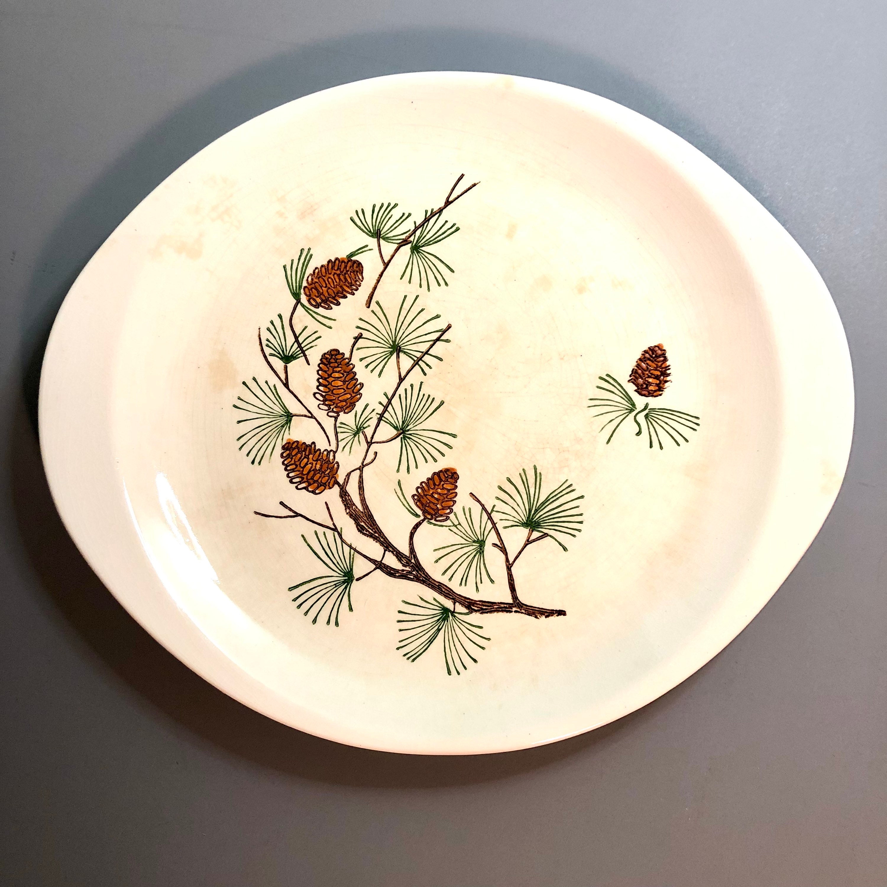 Vintage Stetson Marcrest Misty Pine Cone Platter 1950s 1960s Mid ...