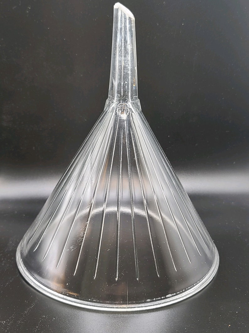 Vintage Apothecary Glass Funnel Mooney Air Vent 1 Qt Heavy Ribbed Glass ...
