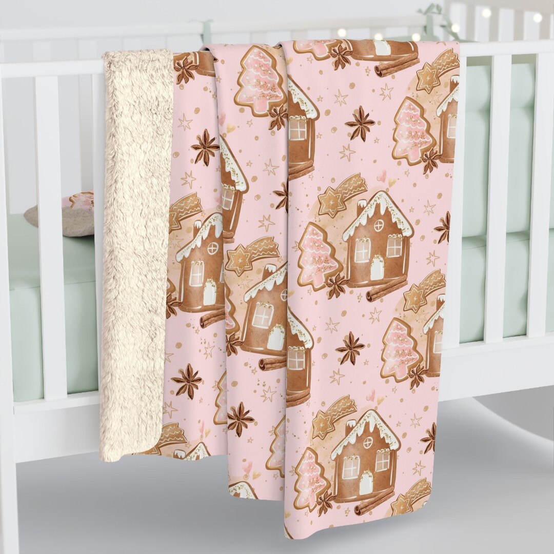 Gingerbread Sherpa Fleece Blanket,fleece Blanket, Christmas Throw ...