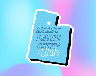 Vintage 1950's Style Utah the Friendly State Map Salt Lake City Capital ...