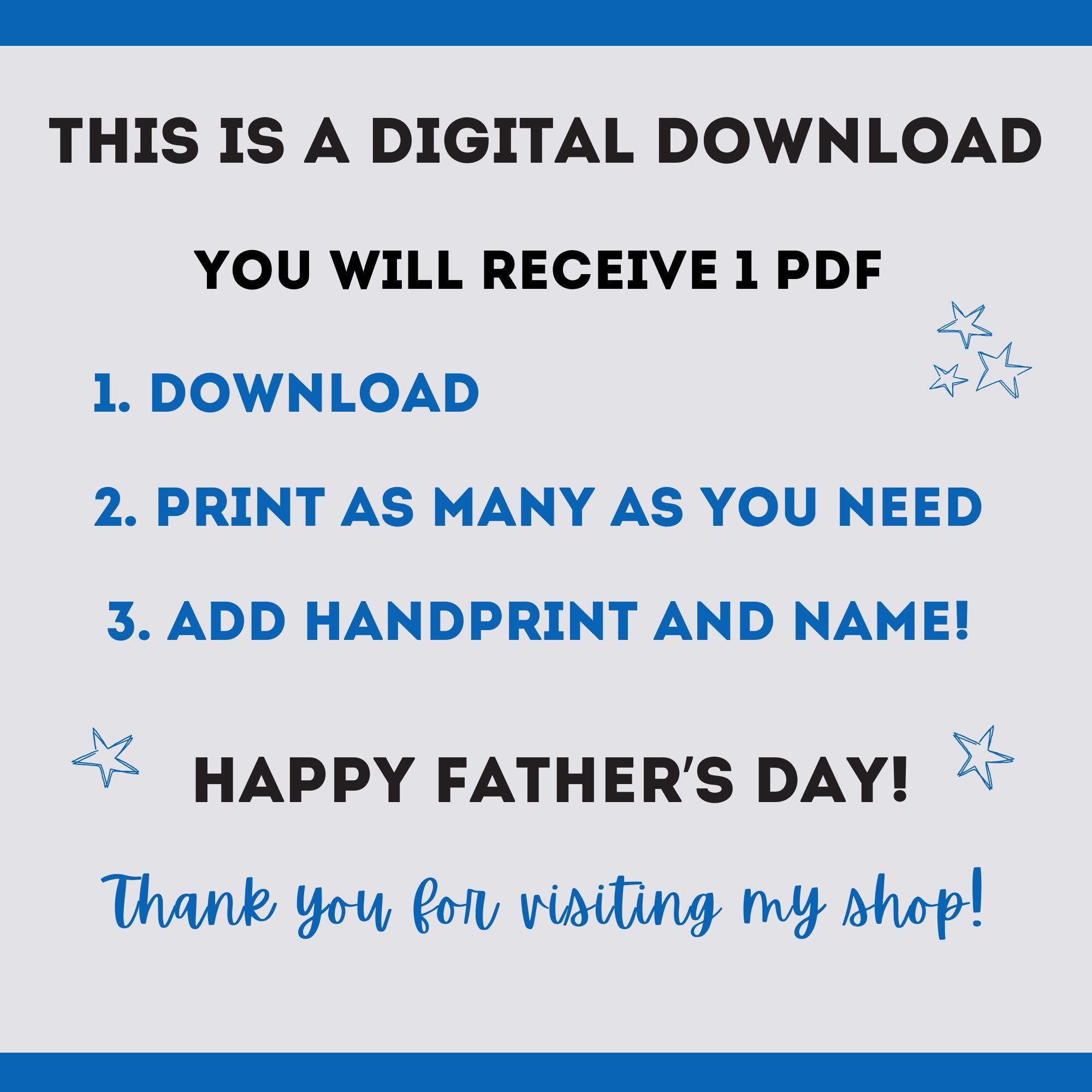 Father's Day Handprint Craft Printable Father's Day Card for Military ...