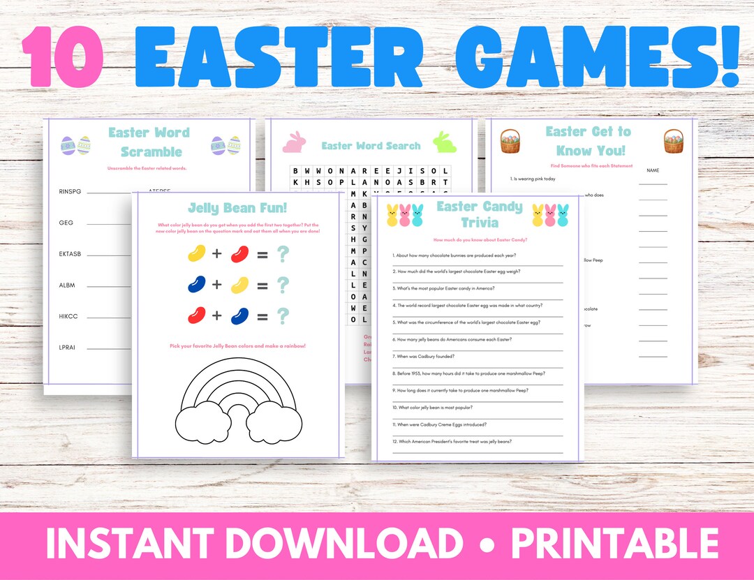 Printable Easter Games Easter Games for Kids Adults School Easter ...