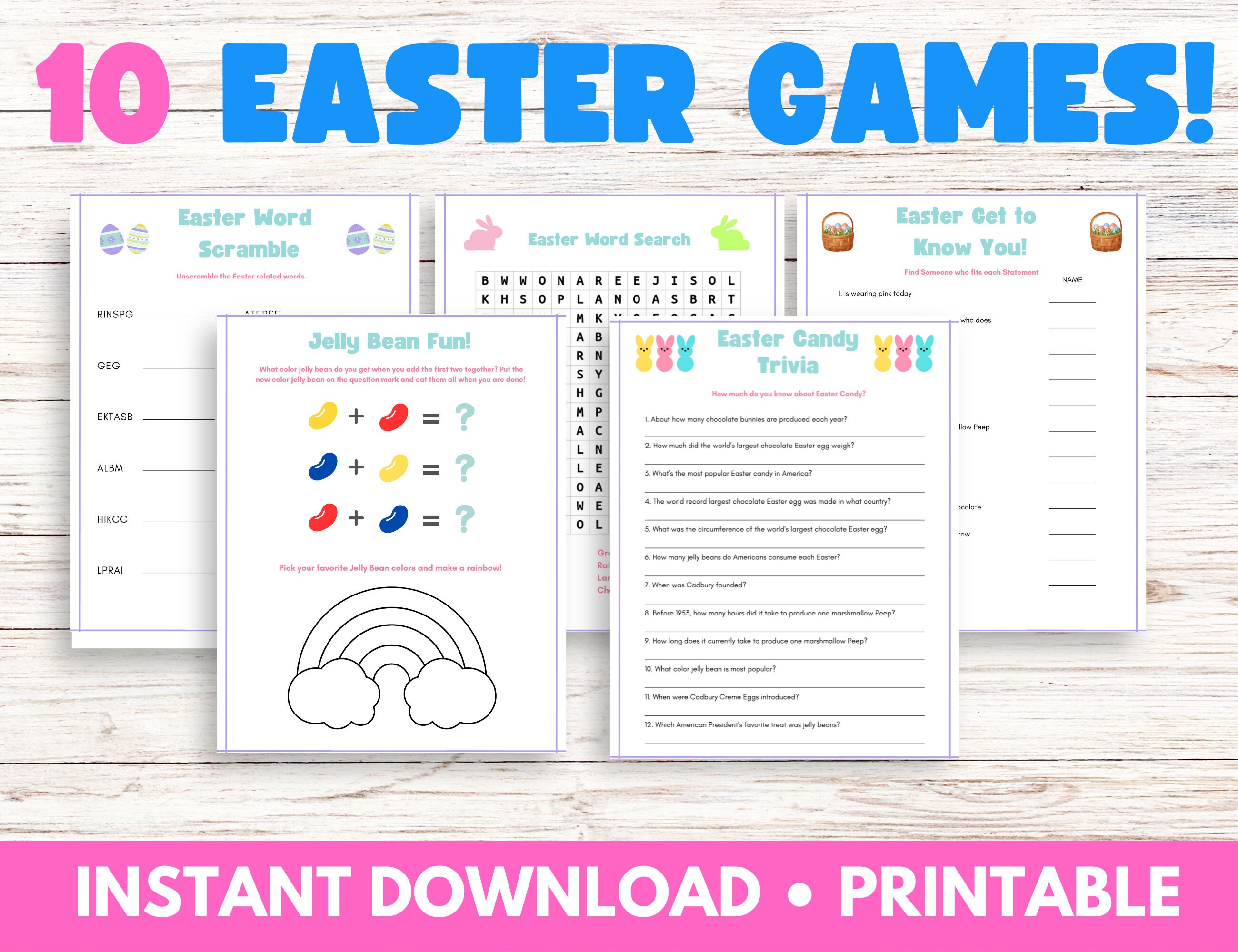 Printable Easter Games Easter Games for Kids Adults School Easter ...