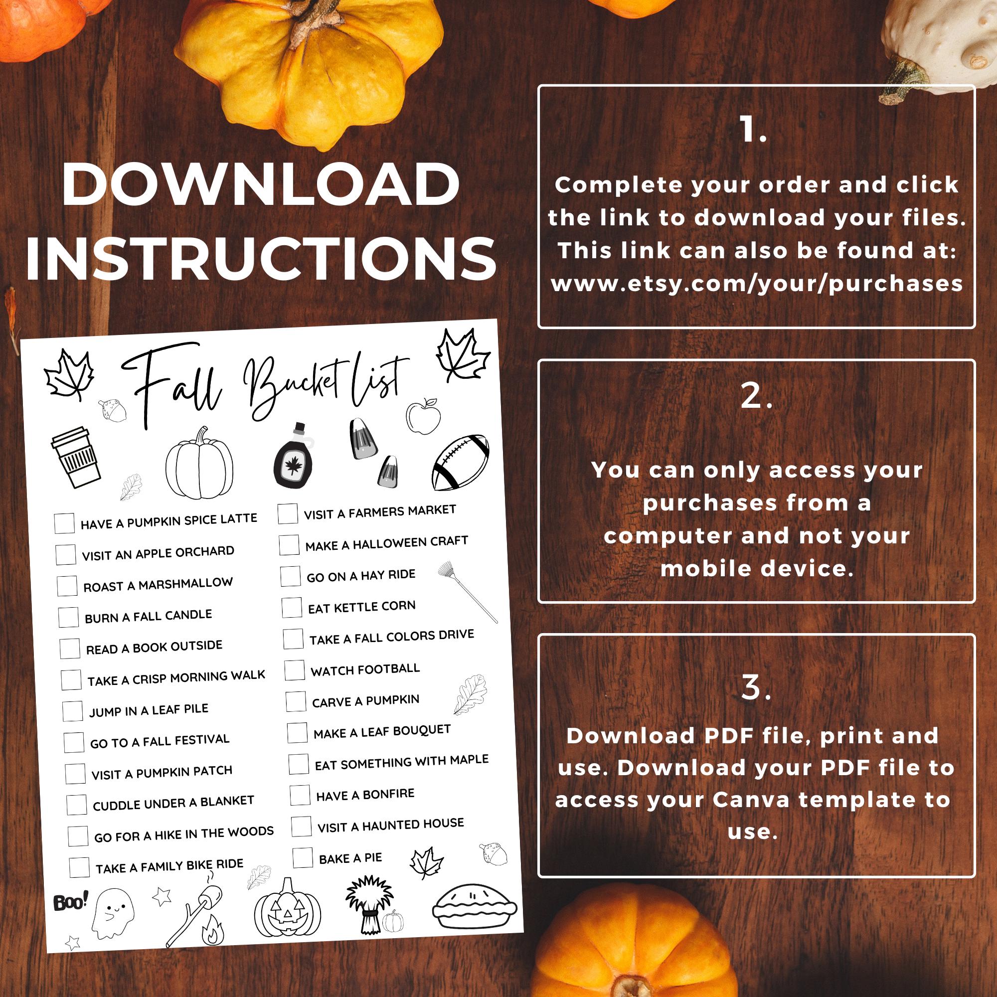 Fall Bucket List, Printable Fall Calendar, Fall Activities, Fall ...