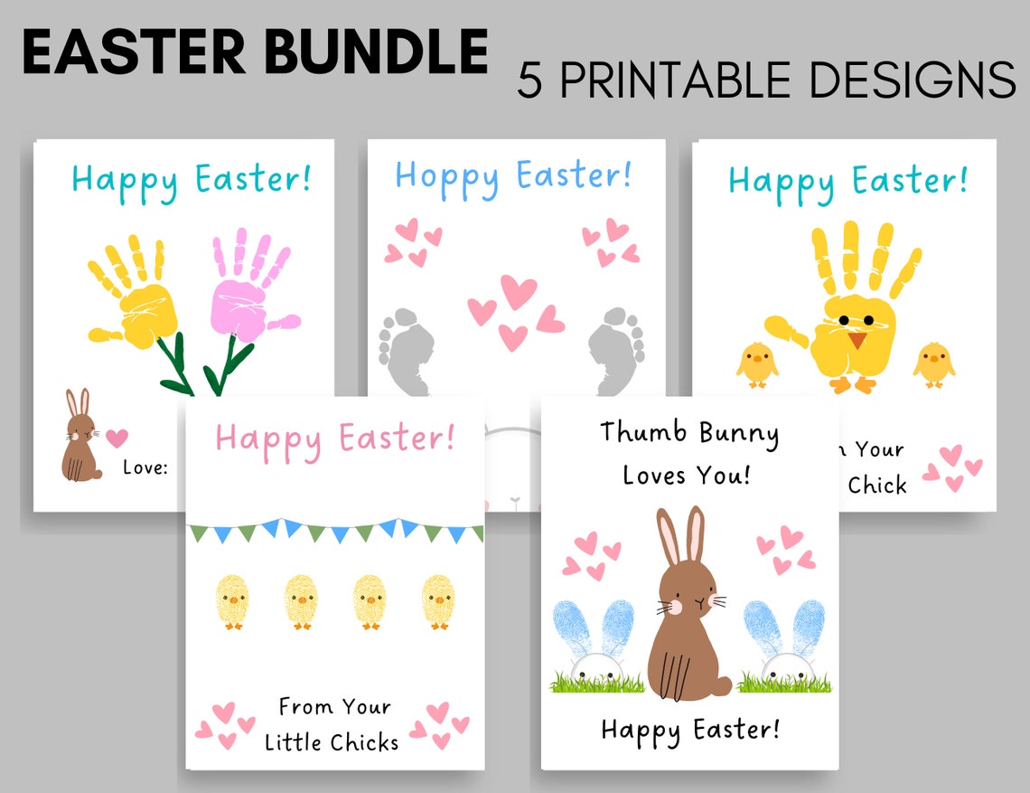 Easter Handprint Footprint Bundle Quick Easter Handprint Art Printable ...