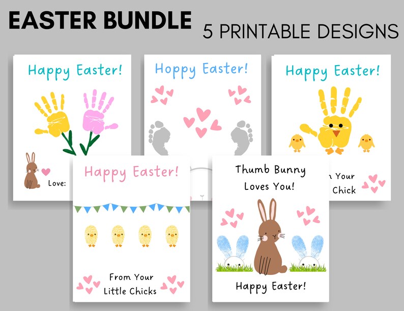 Easter Handprint Footprint Bundle Quick Easter Handprint Art Printable ...