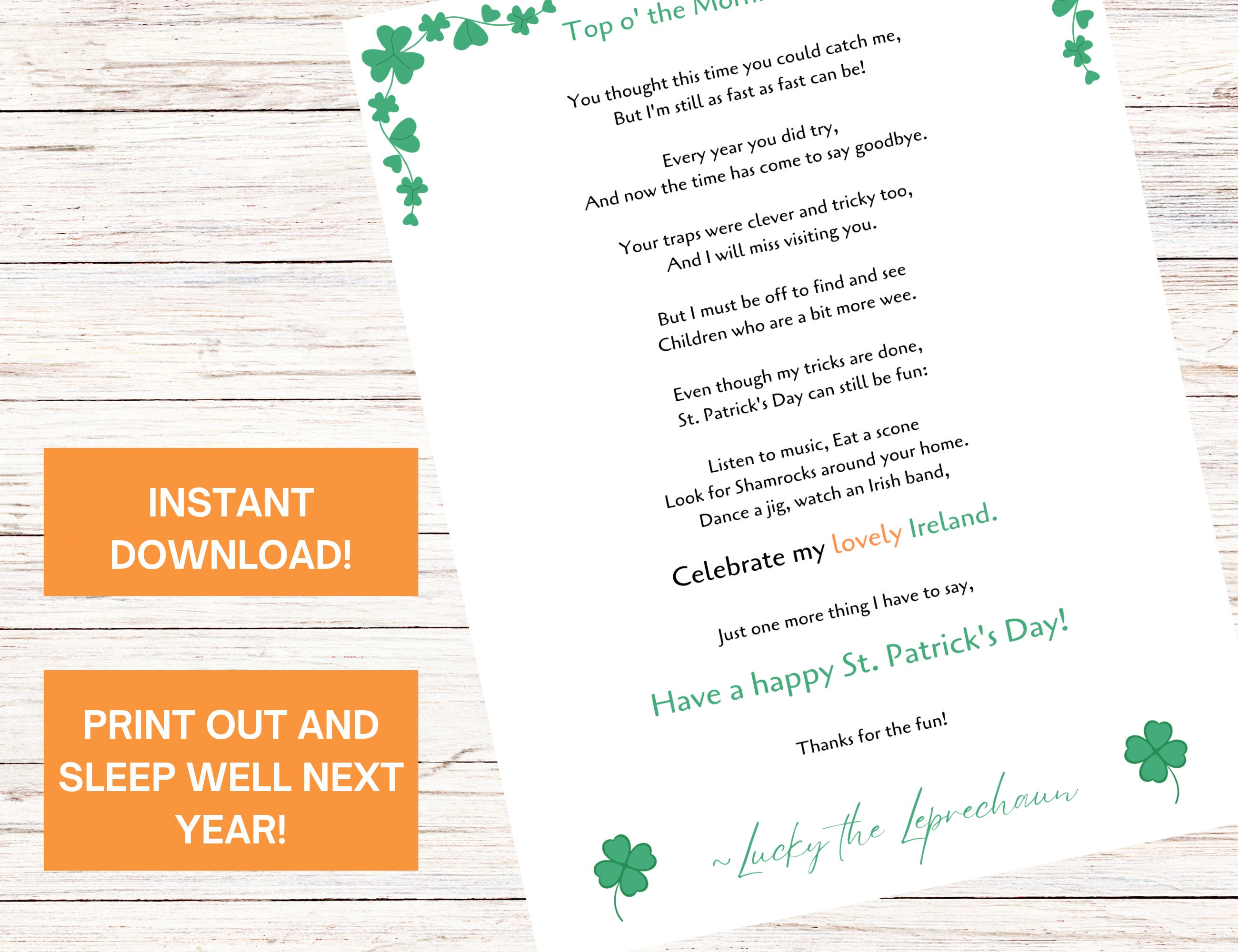 Leprechaun Trap Goodbye Letter - End Leprechaun Traps This St. Patrick ...