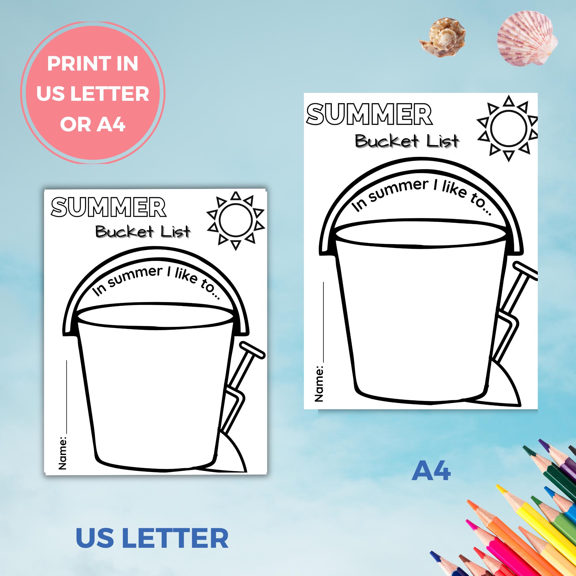 Summer Bucket List Printable, Summer Break Bucket List, Summer ...