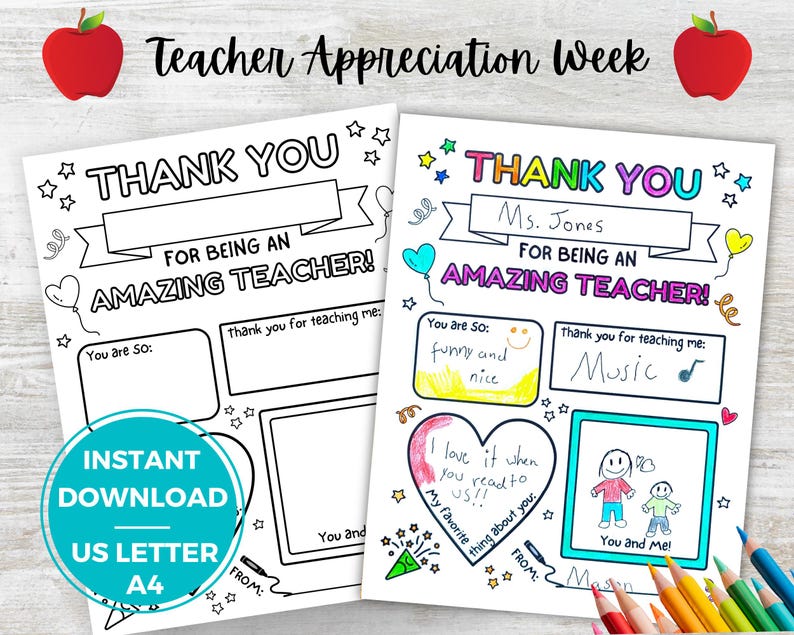 Teacher Appreciation Gift, Printable Teacher Appreciation Week Gift ...