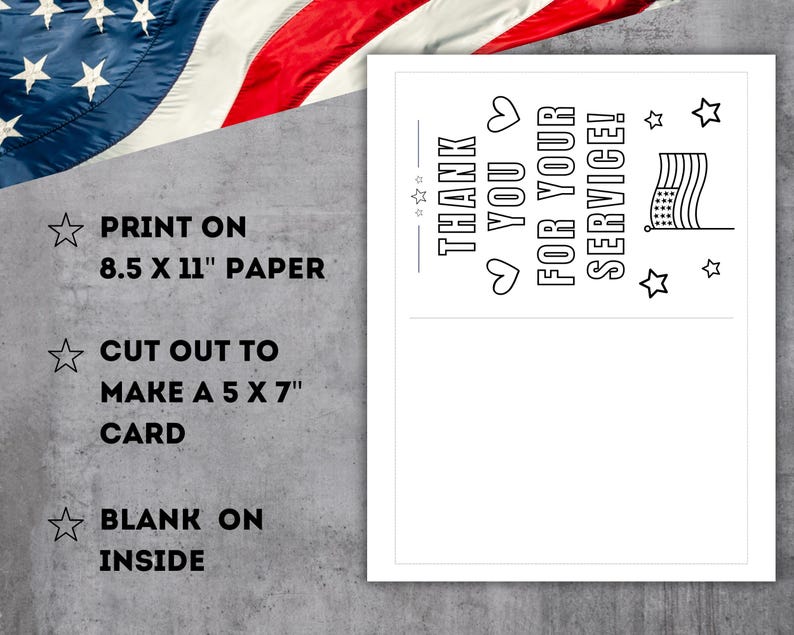 Veterans Day Thank You Card, Printable Veterans Day Card, Thank You for ...