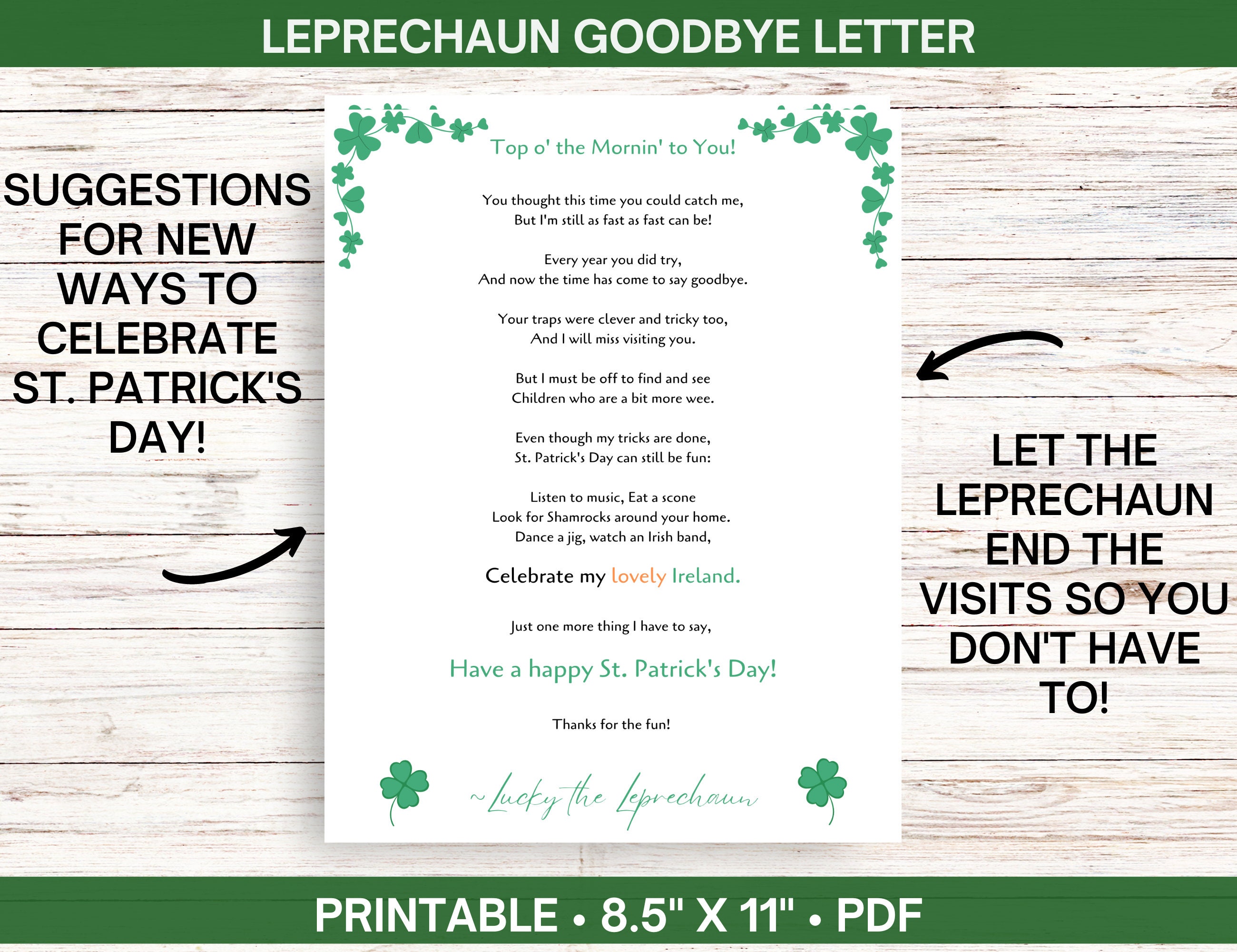 Leprechaun Trap Goodbye Letter - End Leprechaun Traps This St. Patrick ...