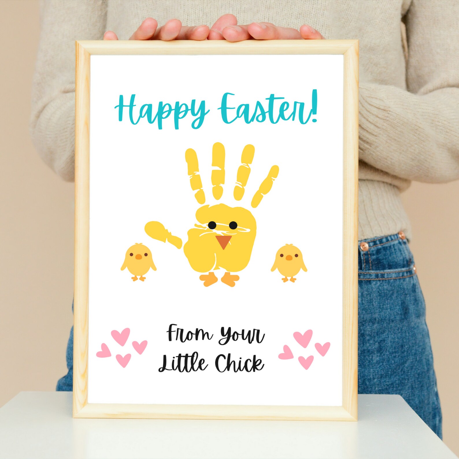 Easter Chick Handprint Art, Easter Handprint Craft, Easter Handprint ...