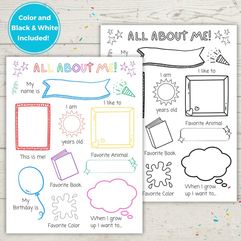 All About Me Poster Printable Back to School, Homeschool First Day of ...