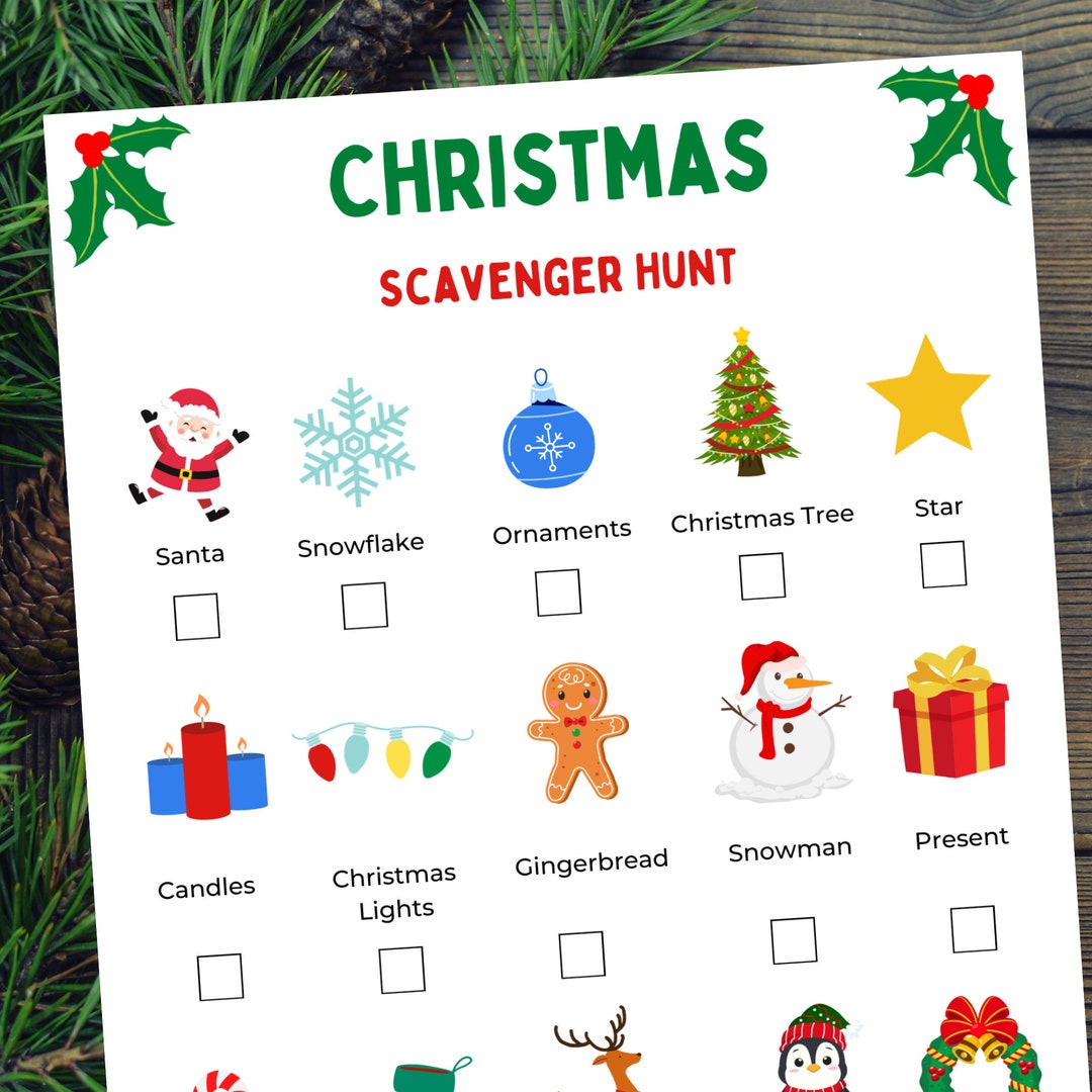 Christmas Scavenger Hunt for Kids | Kids Holiday Scavenger Hunt ...