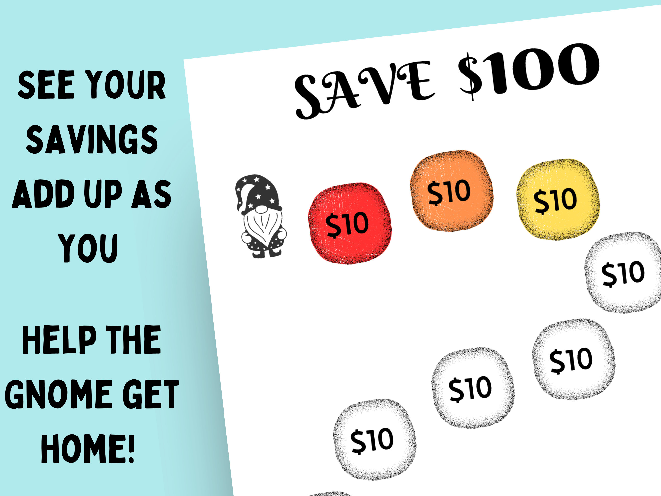 Kids Savings Tracker, Printable Savings Challenge for Kids, Saving 100 ...