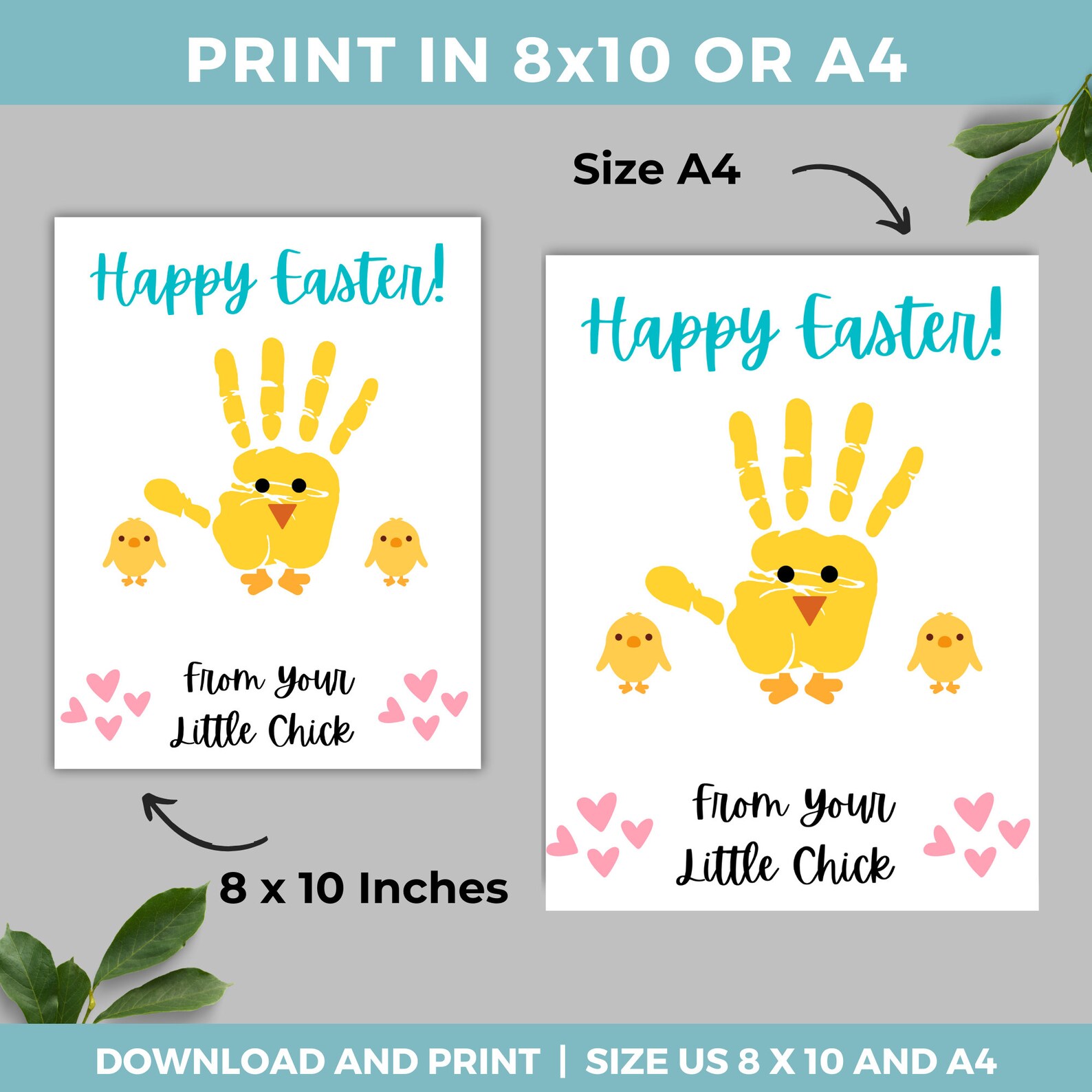 Easter Chick Handprint Art, Easter Handprint Craft, Easter Handprint ...