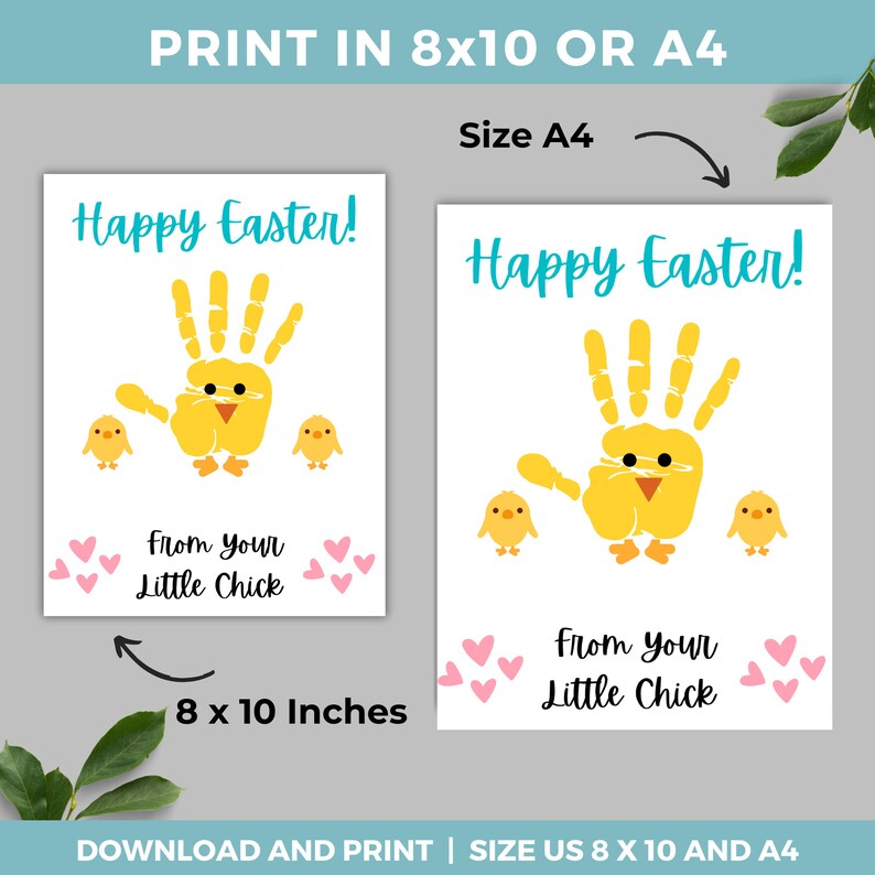 Easter Chick Handprint Art, Easter Handprint Craft, Easter Handprint ...