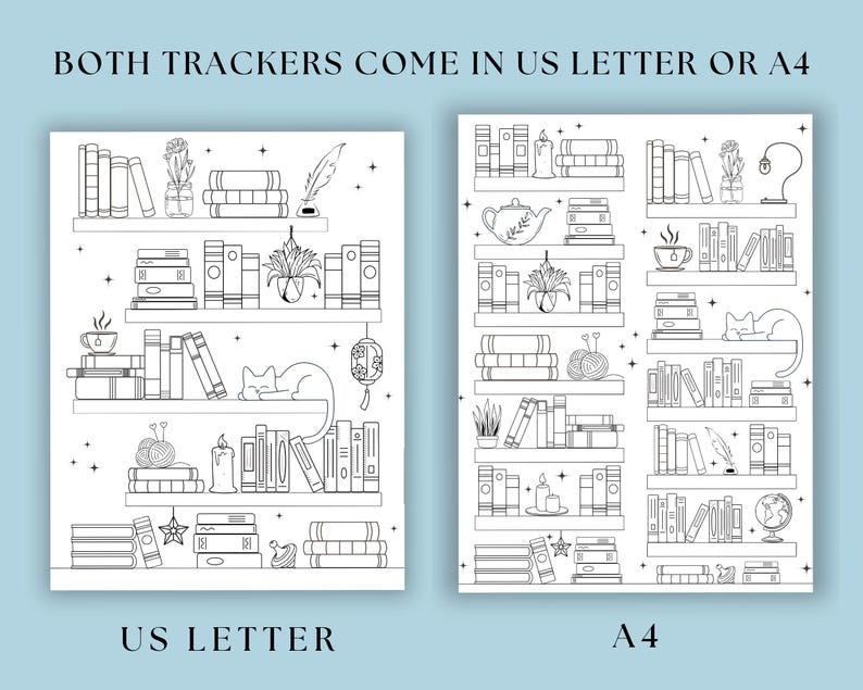 Bookshelf Reading Tracker, Reading Log, 100 Book Tracker, 50 Book ...