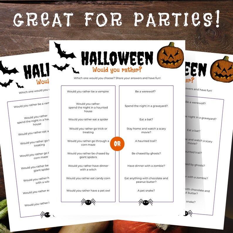 Halloween Would You Rather, Halloween Party Games, Halloween Games for ...