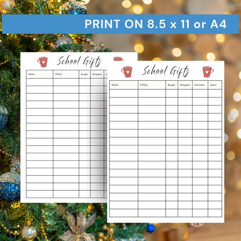 Christmas Gift List, Printable Christmas Gift Planner, Christmas ...