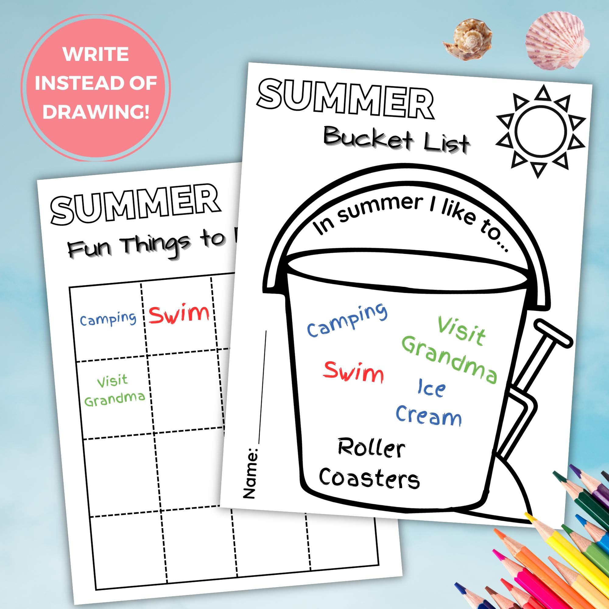 Summer Bucket List Printable, Summer Break Bucket List, Summer ...