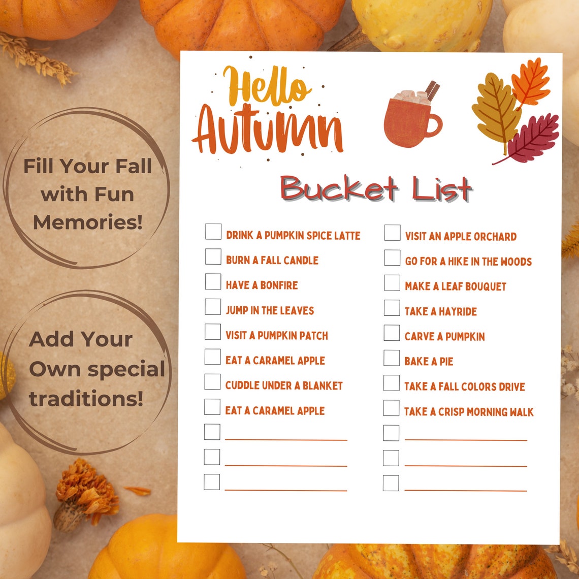 Autumn Bucket List, Printable Fall Bucket List, Halloween Games ...