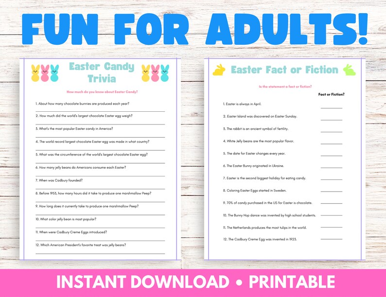 Printable Easter Games Easter Games for Kids Adults School Easter ...