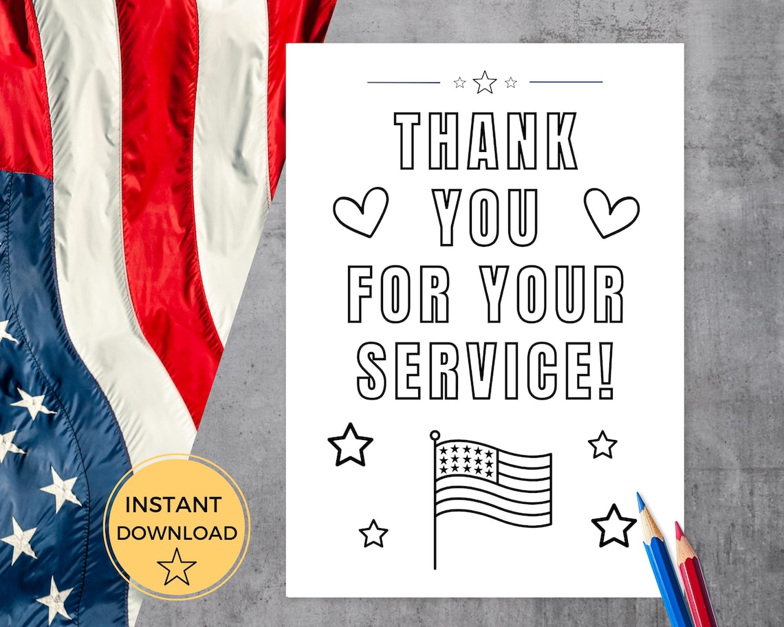 Veterans Day Thank You Card, Printable Veterans Day Card, Thank You for ...