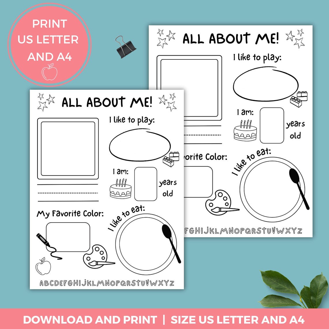 All About Me Poster Printable Back to School All About Me, Preschool ...