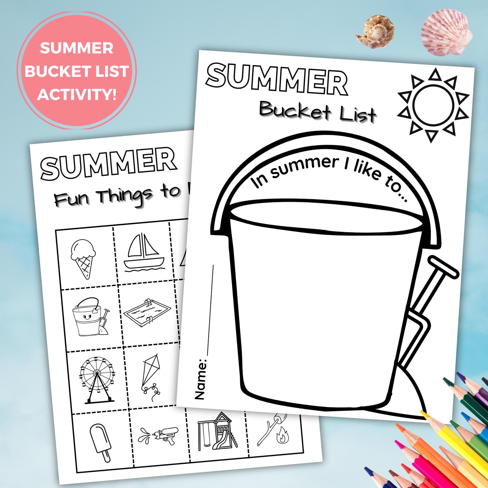 Summer Bucket List Printable, Summer Break Bucket List, Summer ...
