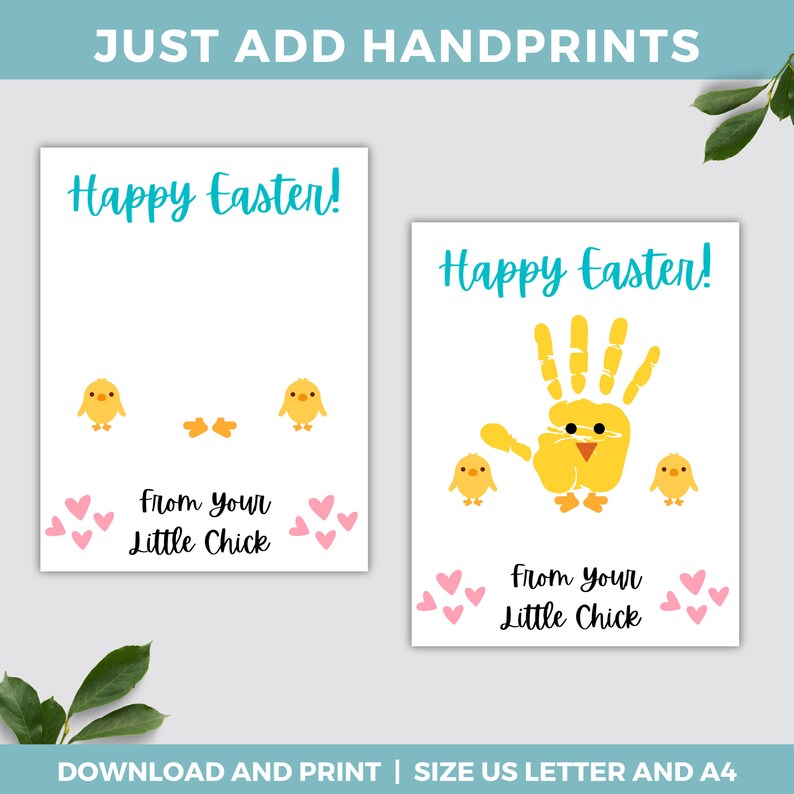 Easter Chick Handprint Art, Easter Handprint Craft, Easter Handprint ...
