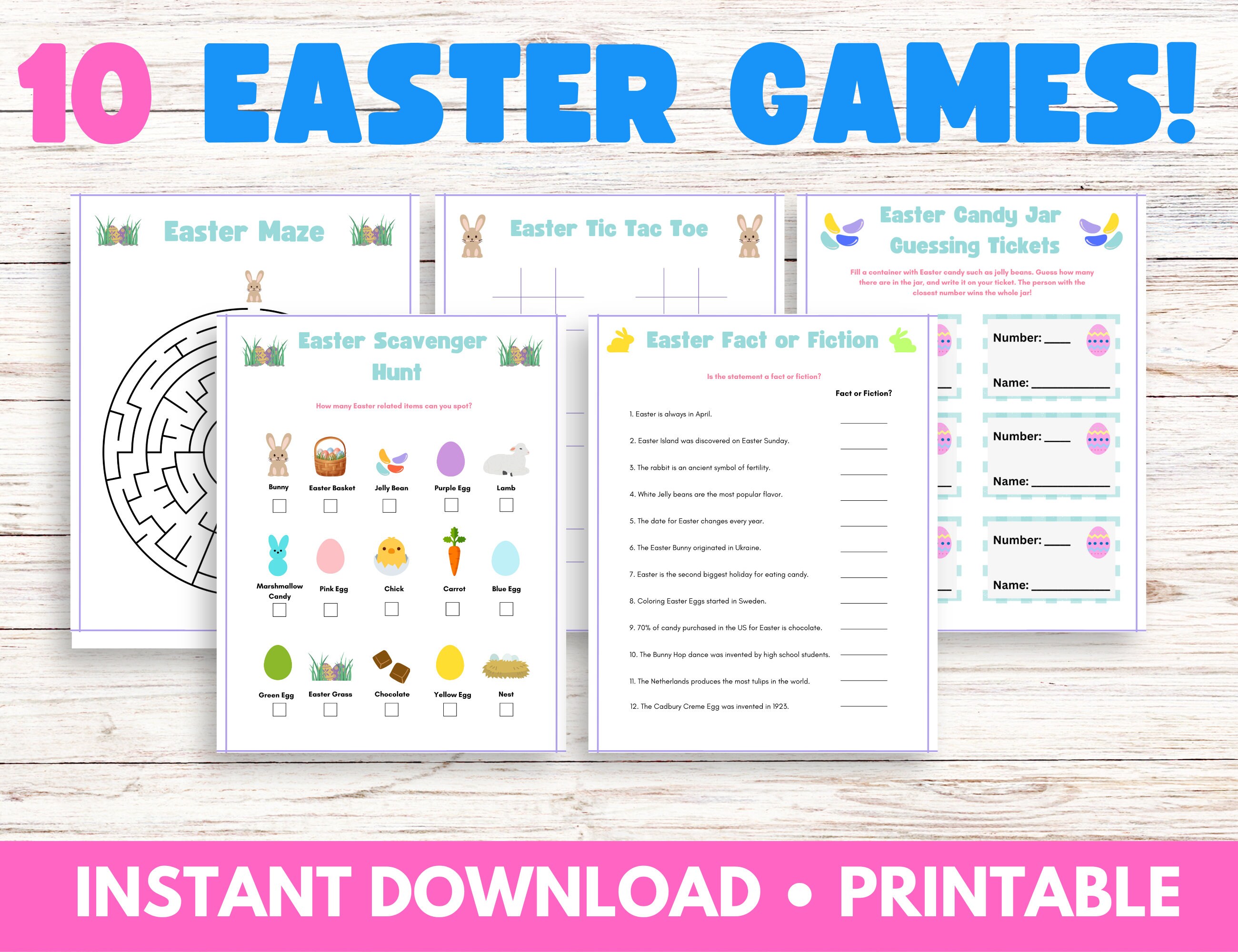Printable Easter Games Easter Games for Kids Adults School Easter ...
