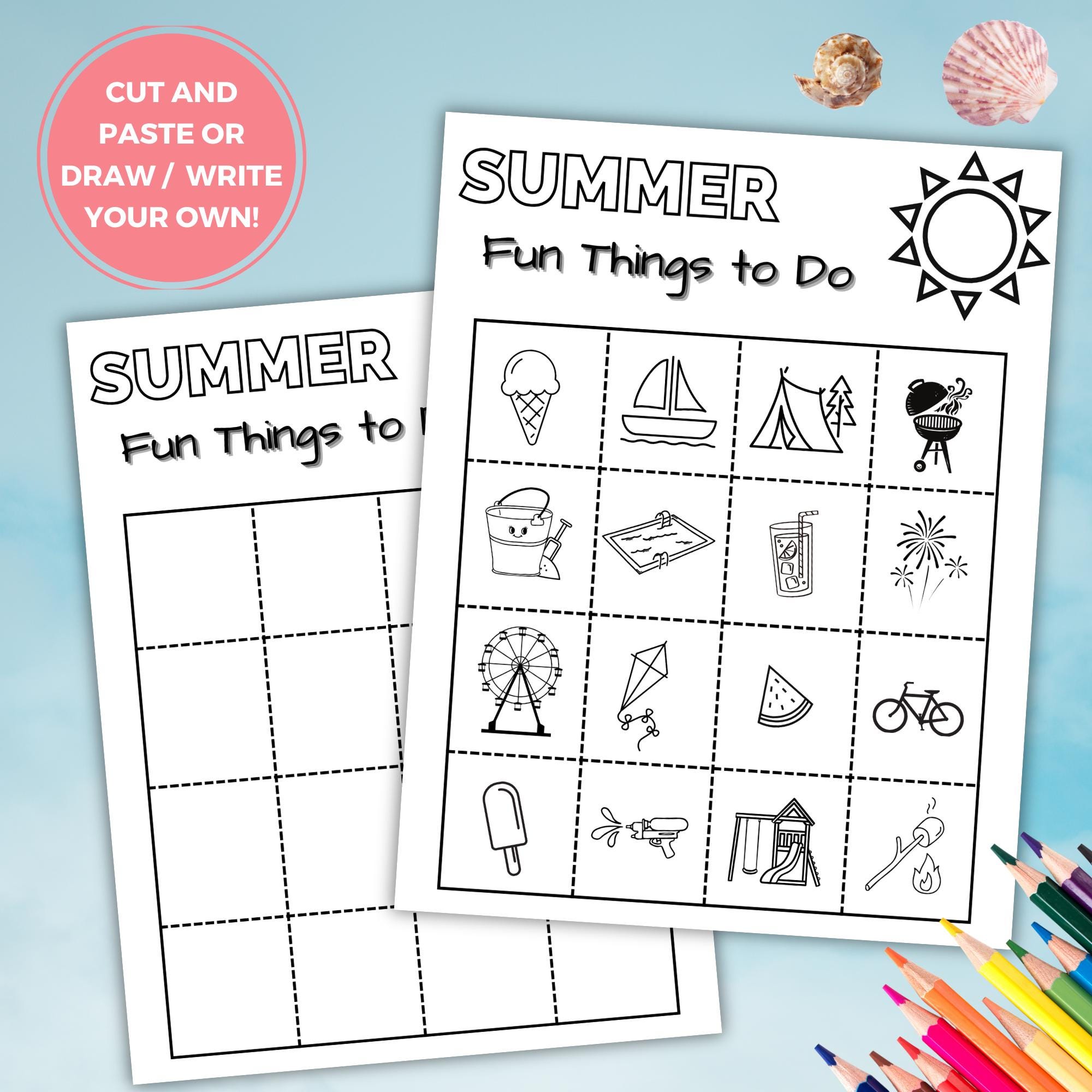 Summer Bucket List Printable, Summer Break Bucket List, Summer ...