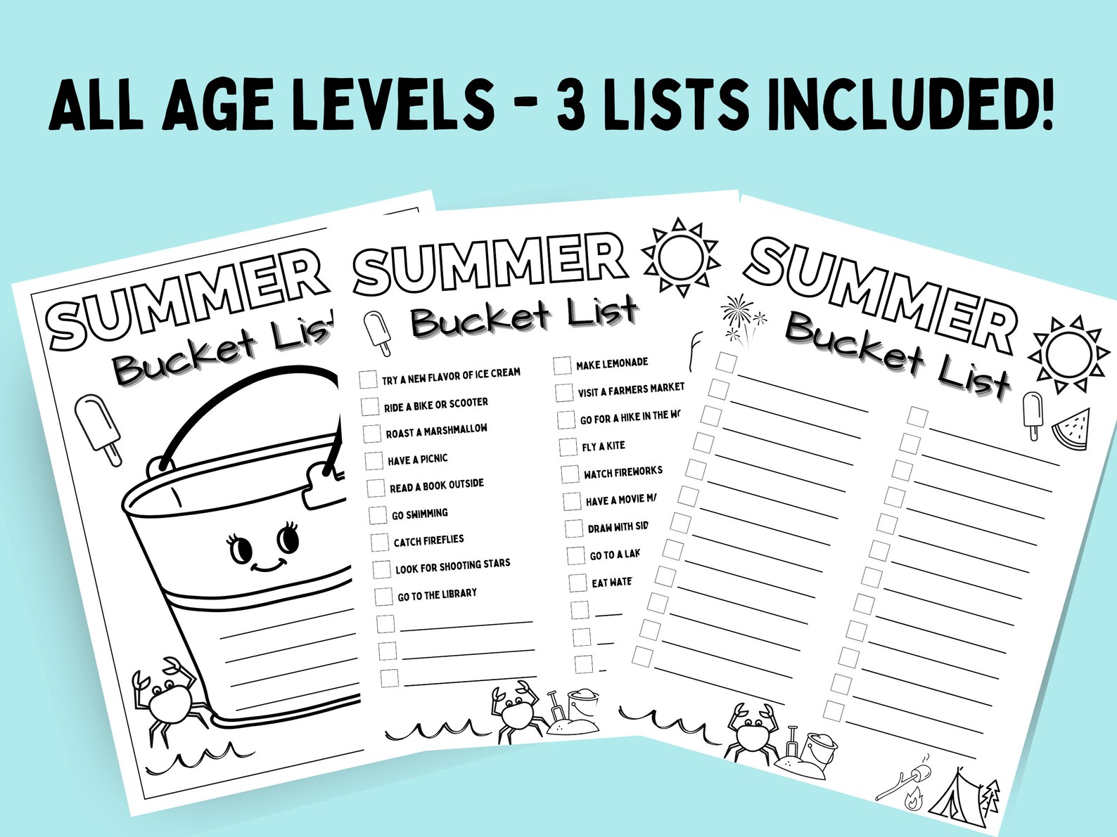 Kids Summer Printable, Summer Bucket List, Kids Summer Activities ...