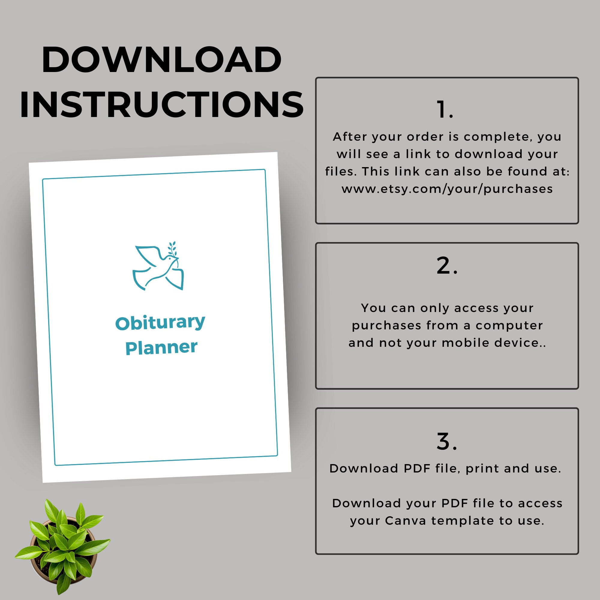 Obituary Planner, Obituary Template, Funeral Program, End of Life ...