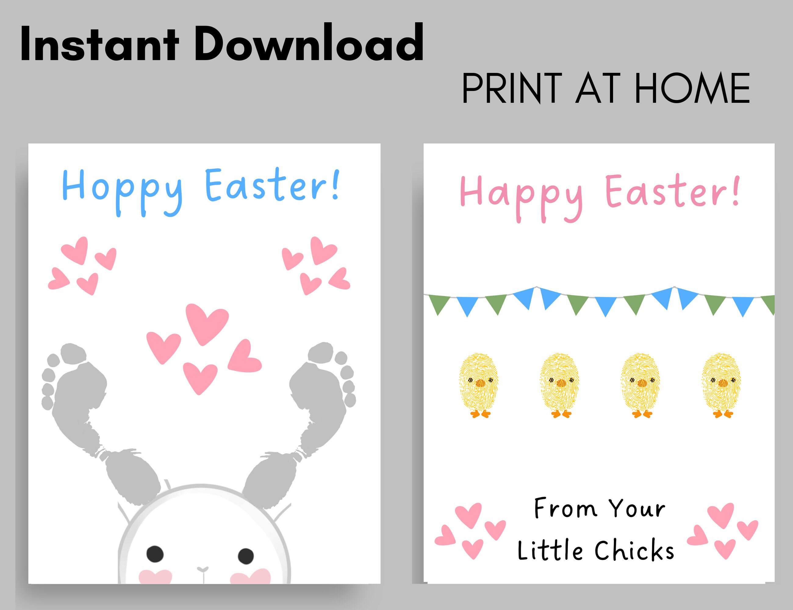 Easter Handprint Footprint Bundle Quick Easter Handprint Art Printable ...