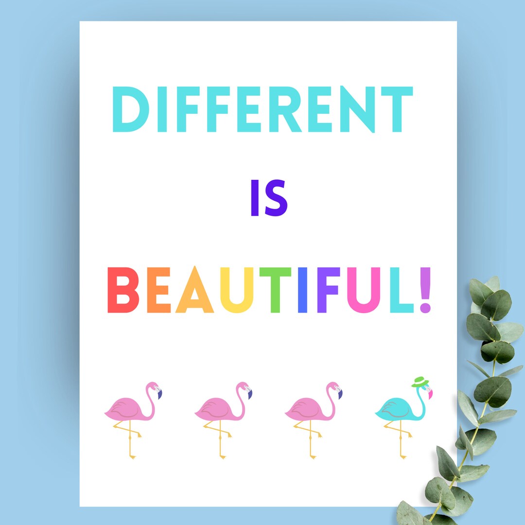 Different is Beautiful Sign Calming Corner Sign Printable - Etsy