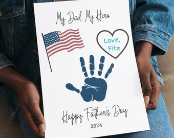 Soldier Dad Gift Father's Day Handprint Art Gift for Military Dad - Etsy