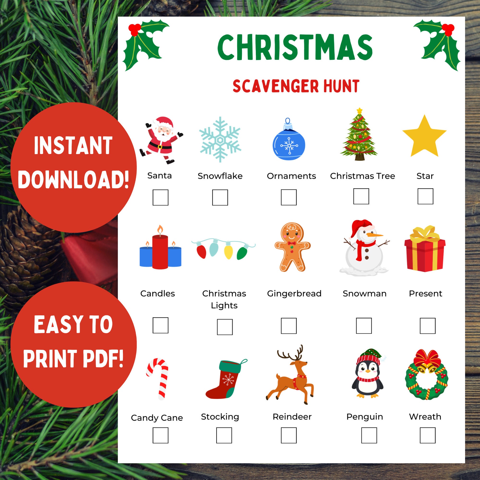 Christmas Scavenger Hunt for Kids | Kids Holiday Scavenger Hunt ...