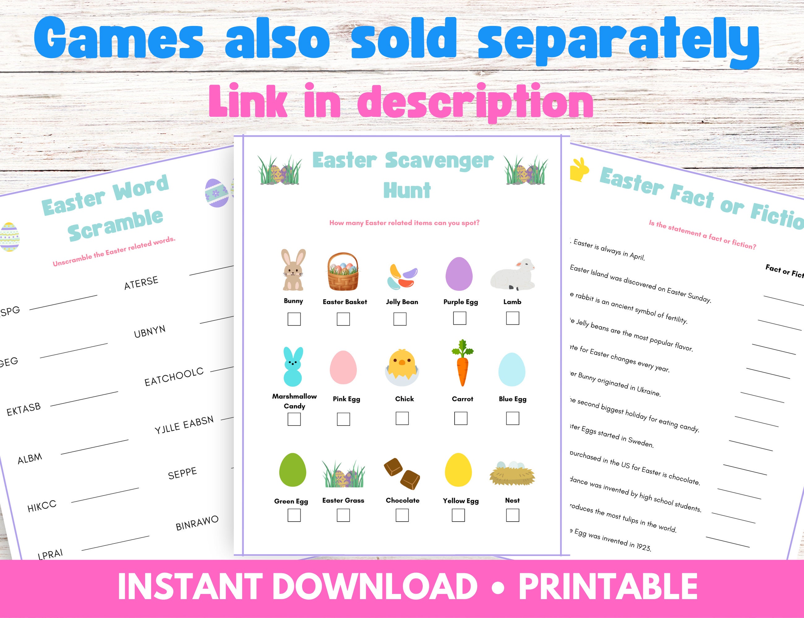Printable Easter Games Easter Games for Kids Adults School Easter ...