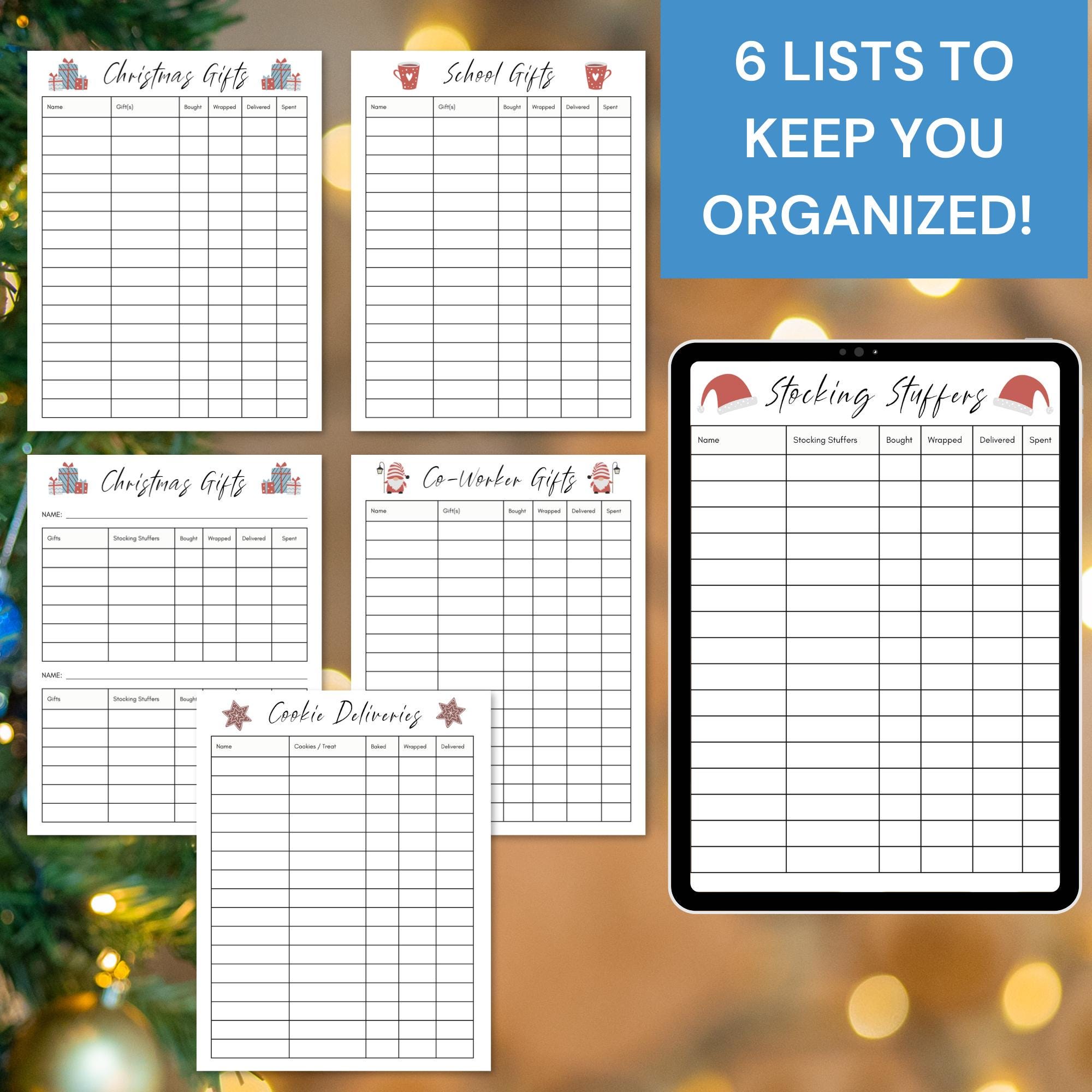 Christmas Gift List, Printable Christmas Gift Planner, Christmas ...